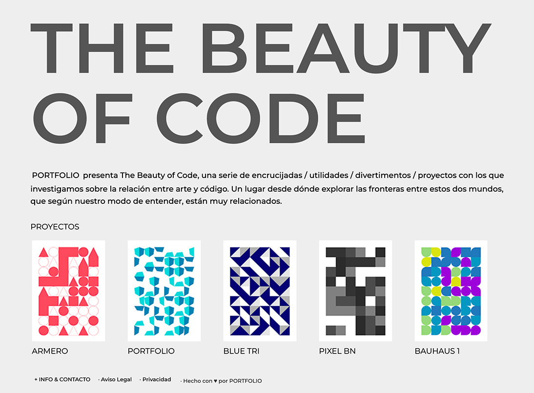 The beauty of code · by PORTFOLIO